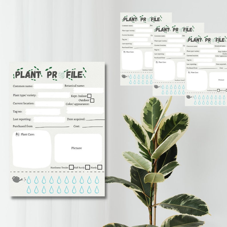 Plant Profile Printable: Watering Tracker & Care Planner (PDF) - Etsy