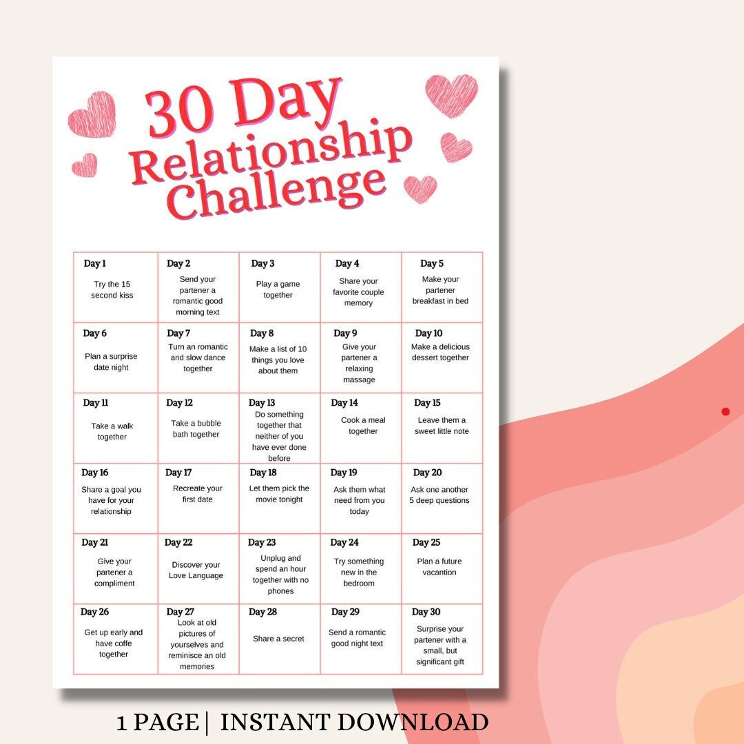 30 Day Relationship Challenge, Relationship Builder for Couples, Couple ...
