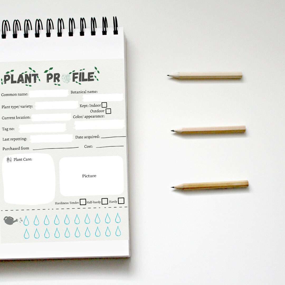 Plant Profile Printable, Plant Watering Tracker, Plant Care Planner ...