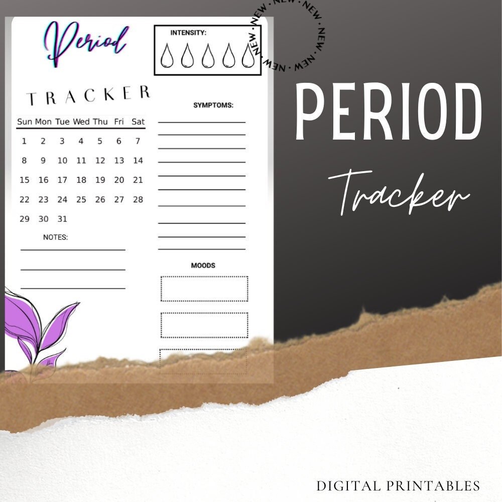 Period Tracker, Monthly Tracker Printable, Digital Period Tracker ...