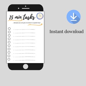 15 Minute Tasks, Task Time Tracker, Time Block Planner, 15 Minute Day ...