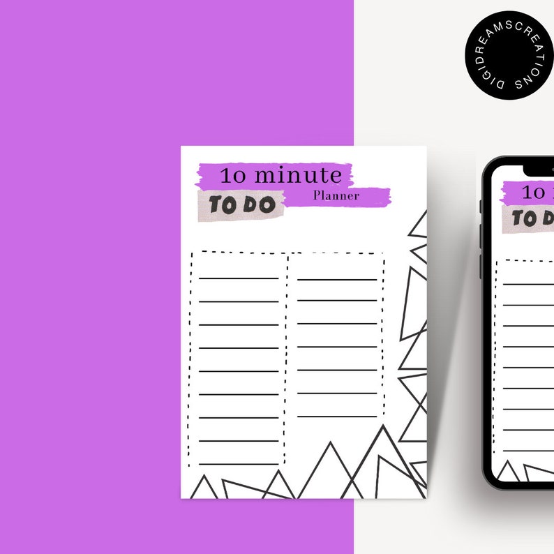 10 Minute Planner, Pomodoro Tracker Printable, Time Management ...