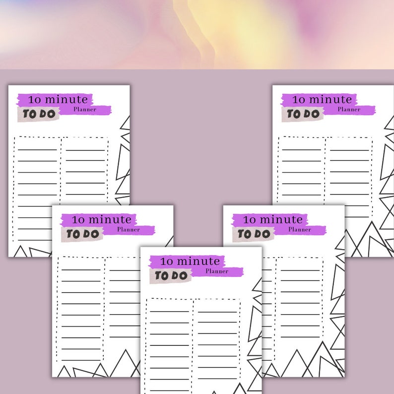 10 Minute Planner, Pomodoro Tracker Printable, Time Management ...