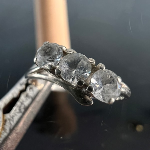 Past Present Future Ring White Sapphire - Etsy