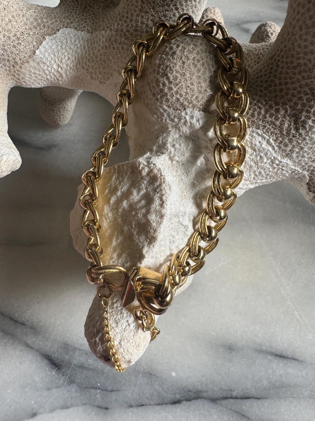 Vintage 8K Yellow Gold Jacoby Bender Charm Bracelet With Safety Chain ...