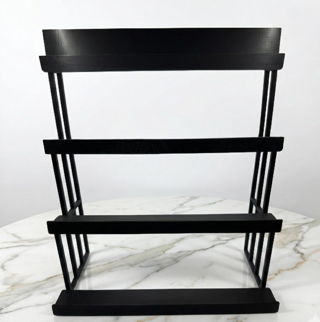 4-tier Angled Display Stand: 3D Printed Shelf for Collectibles, Cards ...