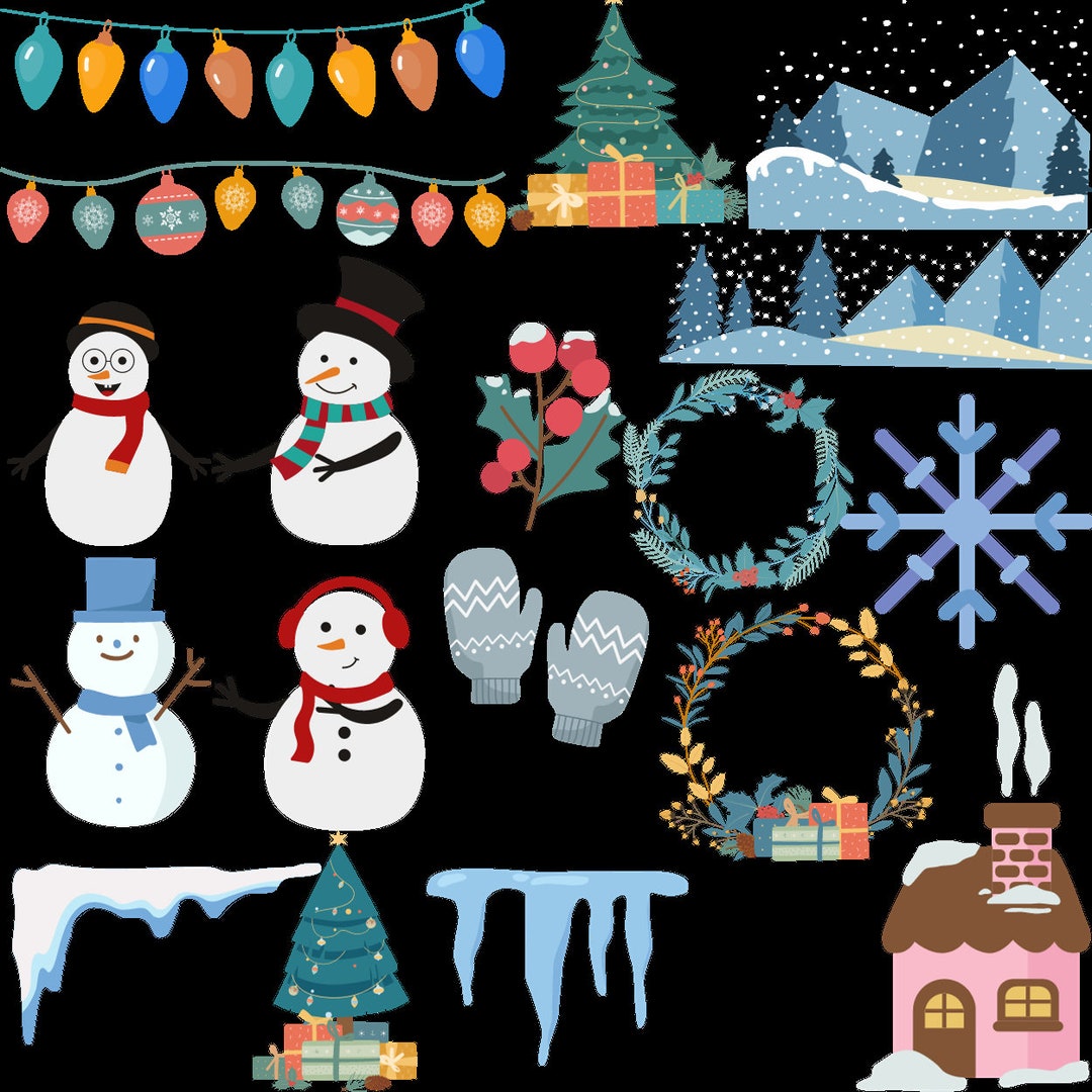 Winter Wonderland SVG and PNG Bundle transparent Background18 Total - Etsy
