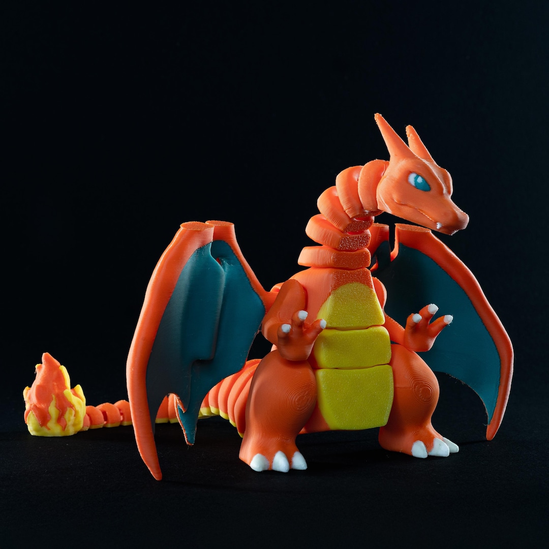 Articulated Charizard Figure | 3D Printed Dragon Toy | Fire Pokémon ...