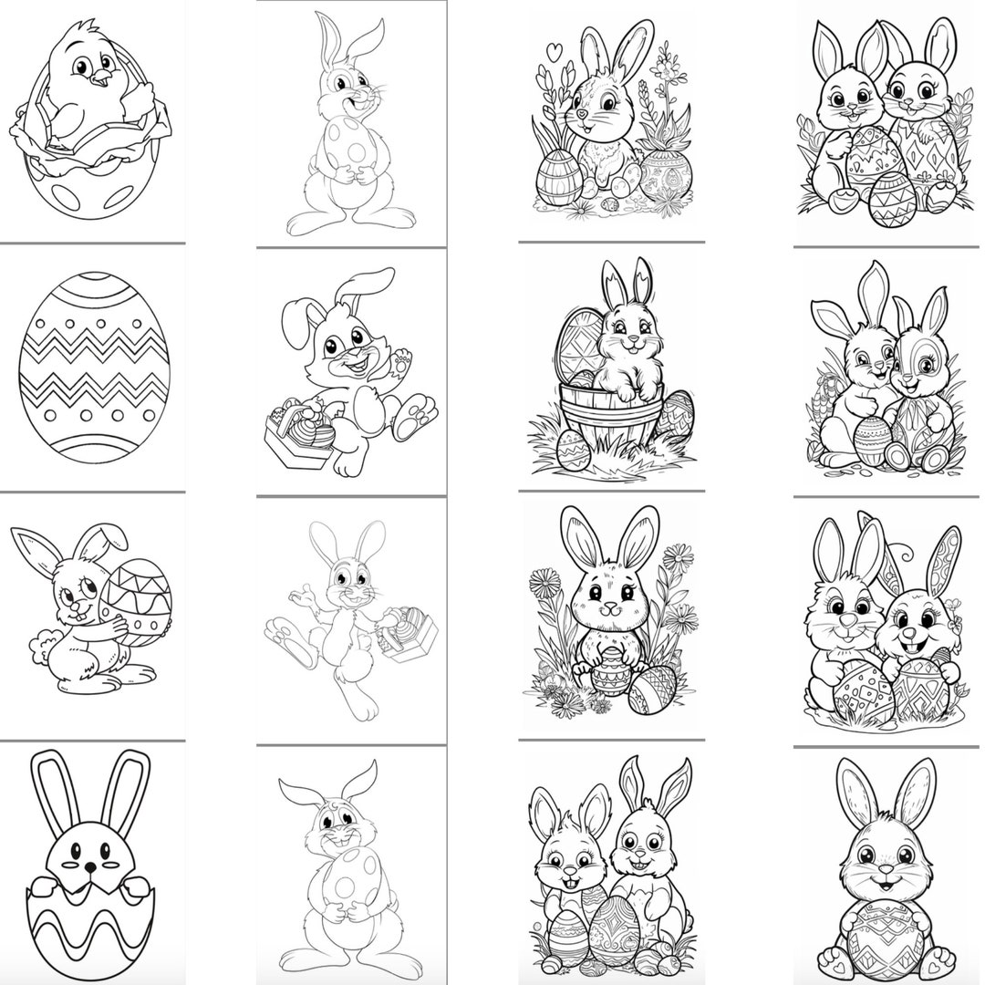 30 Coloring Pages easter to Print Out, DIN A4 - Etsy