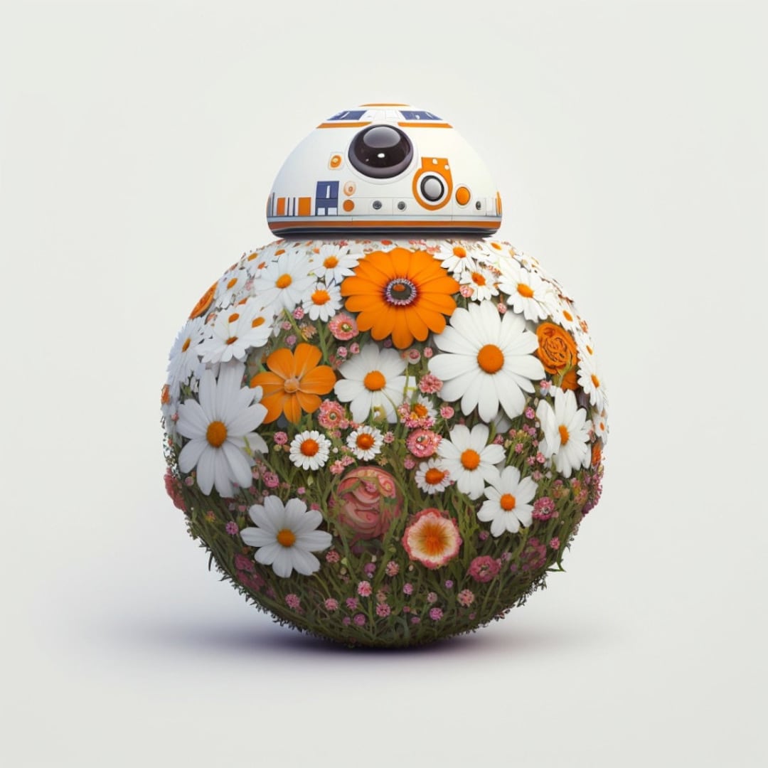 Star Wars Flowers BB8 Digital Art - Etsy