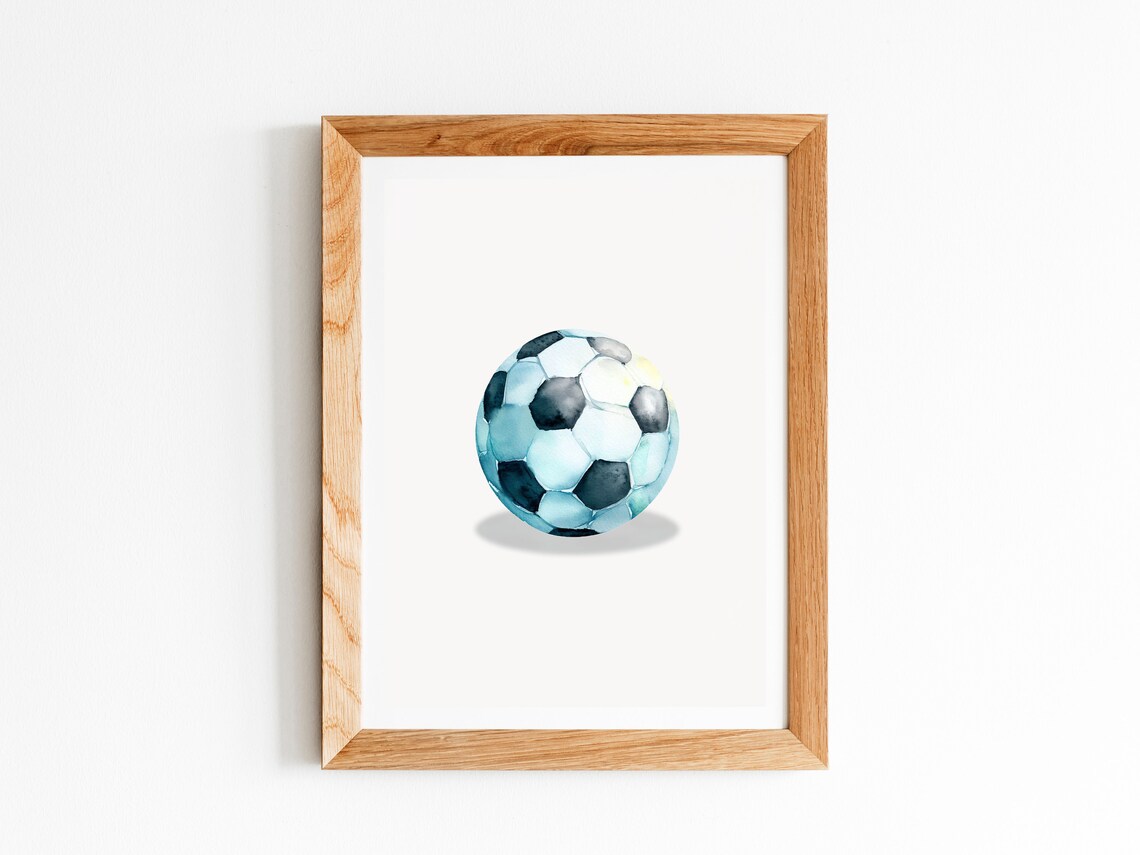 Soccer Print Set of 3, Nursery Wall Art Decor, Boys Room Poster, Ball ...