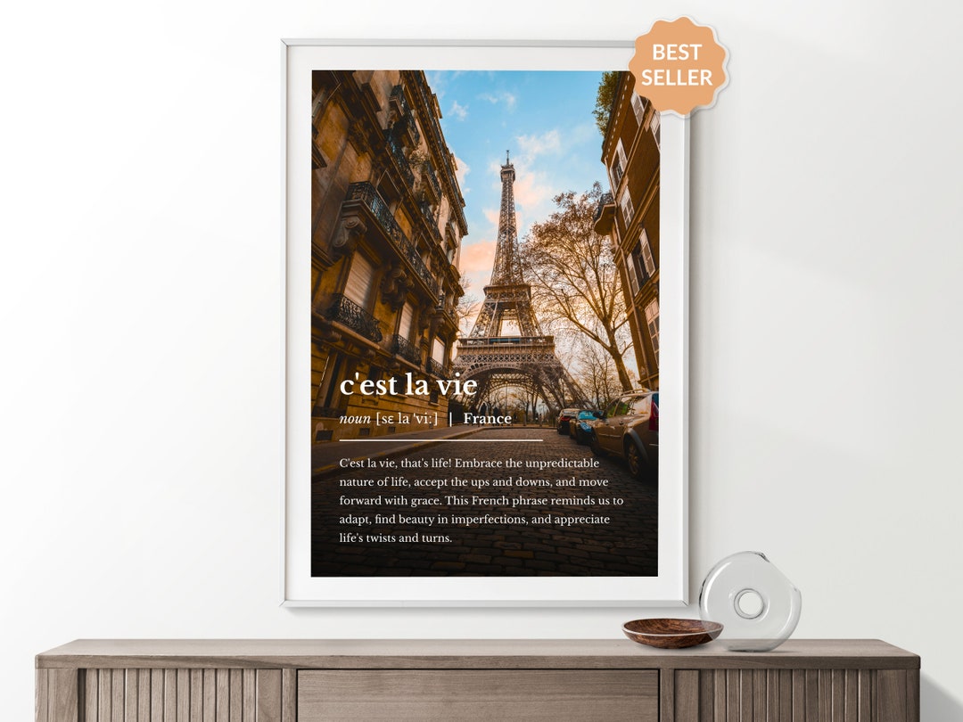 Chic C'est La Vie Word Definition Wall Art: French-inspired Cityscape ...