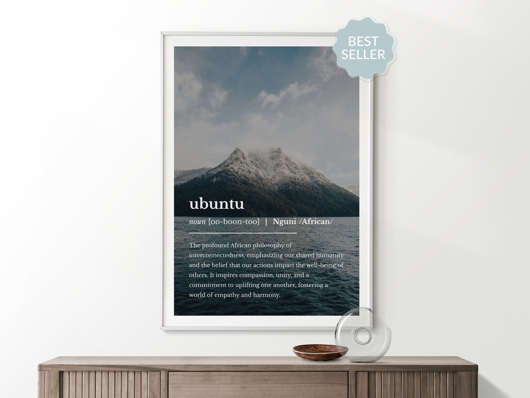Ubuntu Word Definition Wall Art | South Africa Nguni Inspirational ...