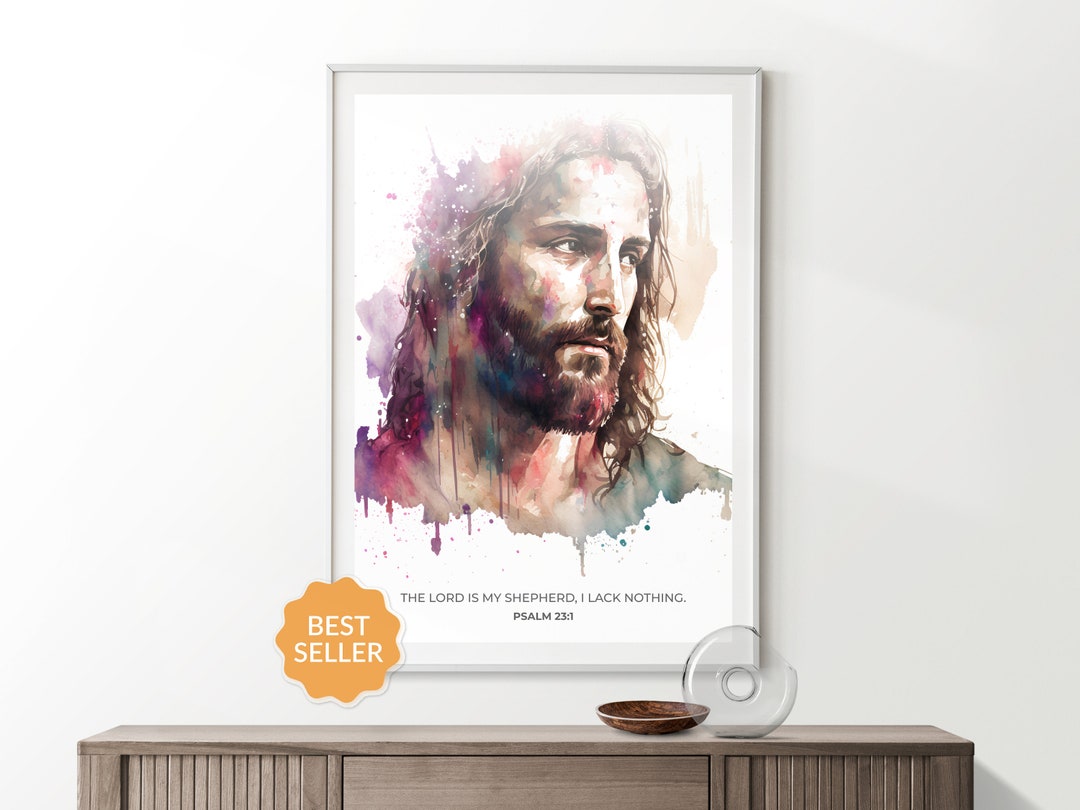 Jesus Christ Art | Watercolor LDS Art - Rescuer | Psalms 23 Scripture ...