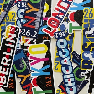 6 Pack World Major Marathon Inspired Stickers for Laptop and Water ...