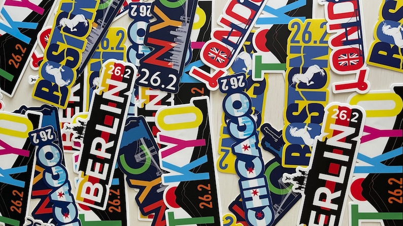 6 Pack World Major Marathon Inspired Stickers for Laptop and Water ...