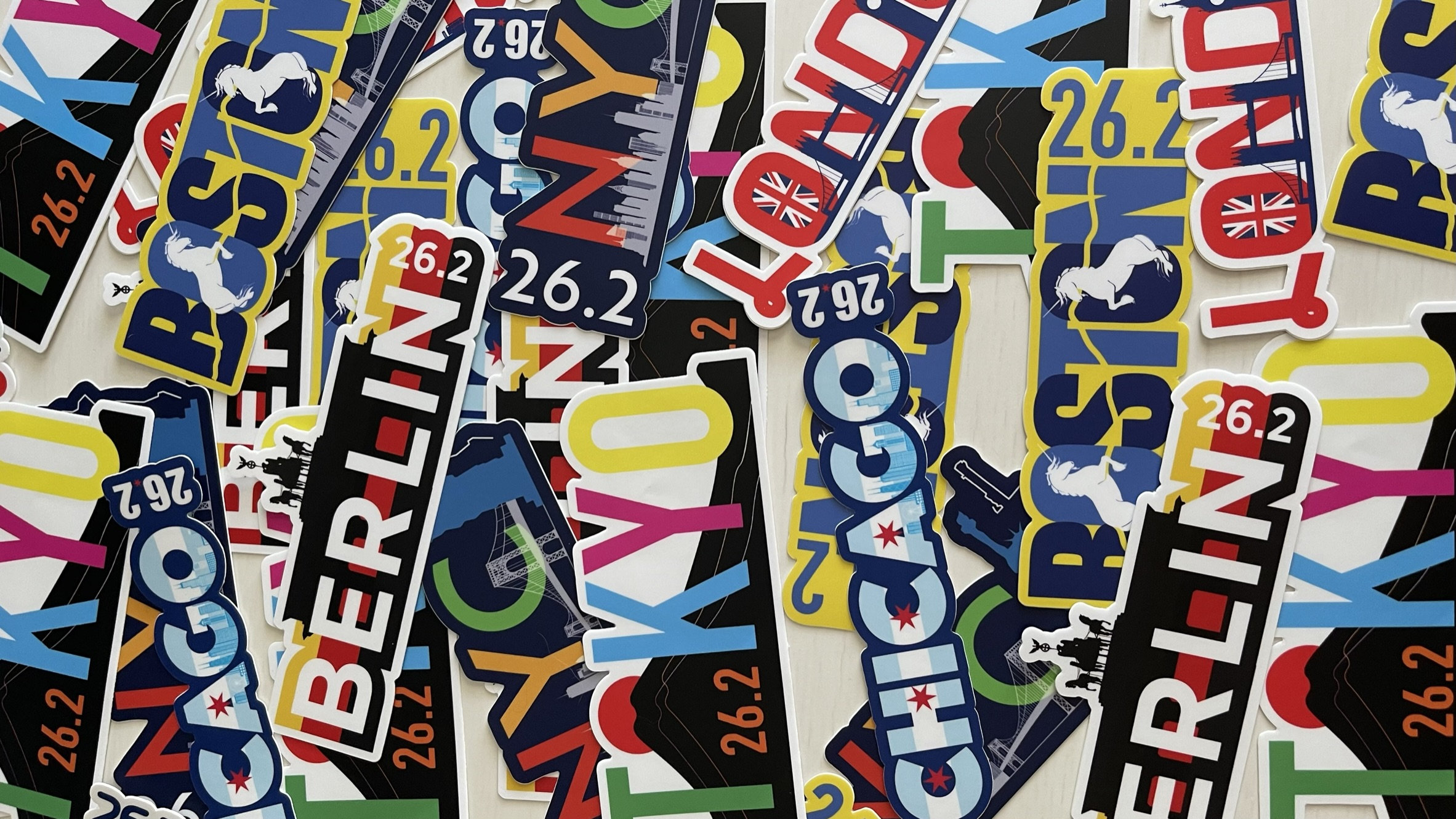 6 Pack World Major Marathon Inspired Stickers for Laptop and Water ...