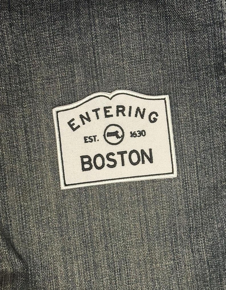 Entering Boston Embroidered Patch - Etsy