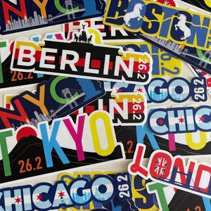 6 Pack World Major Marathon Inspired Stickers for Laptop and Water ...