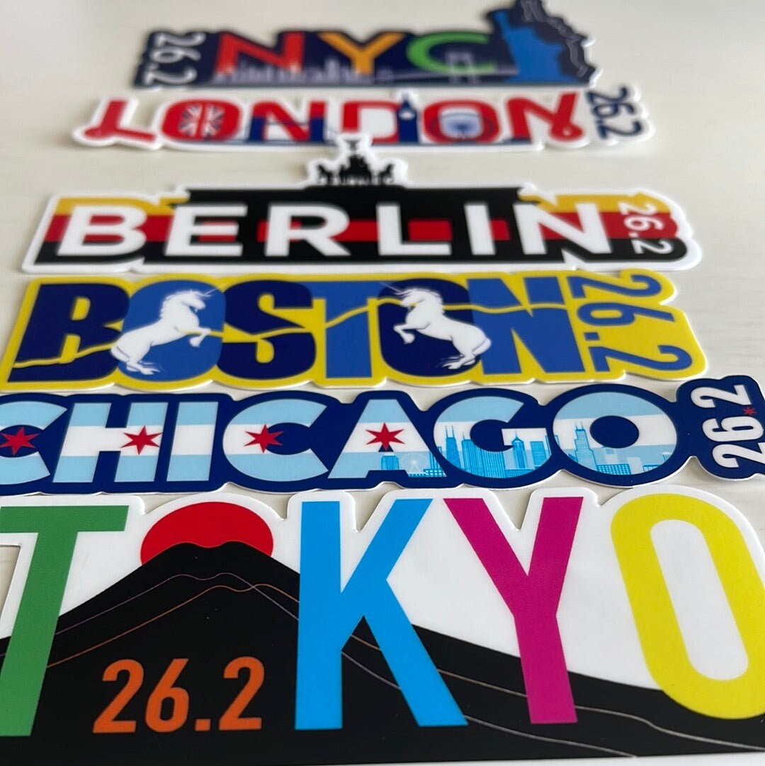 6 Pack World Major Marathon Inspired Stickers for Laptop and Water ...