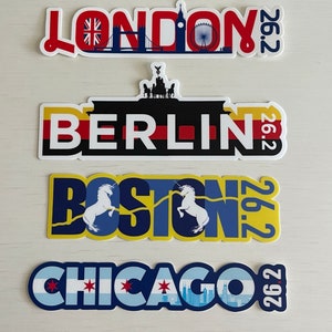 6 Pack World Major Marathon Inspired Stickers for Laptop and Water ...