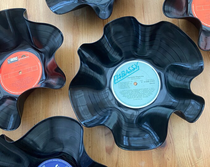Upcycled 12" Vinyl Record Bowl Made From Vintage Lp's - Etsy
