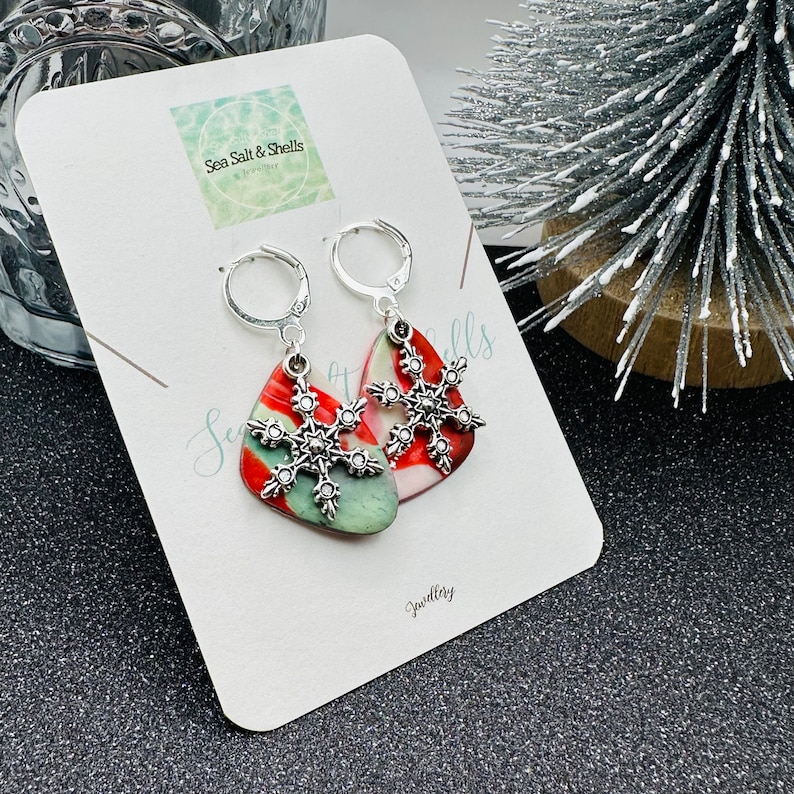 Ohrringe in silber rot weiß und grün Schmuck Modeschmuck - Etsy.de