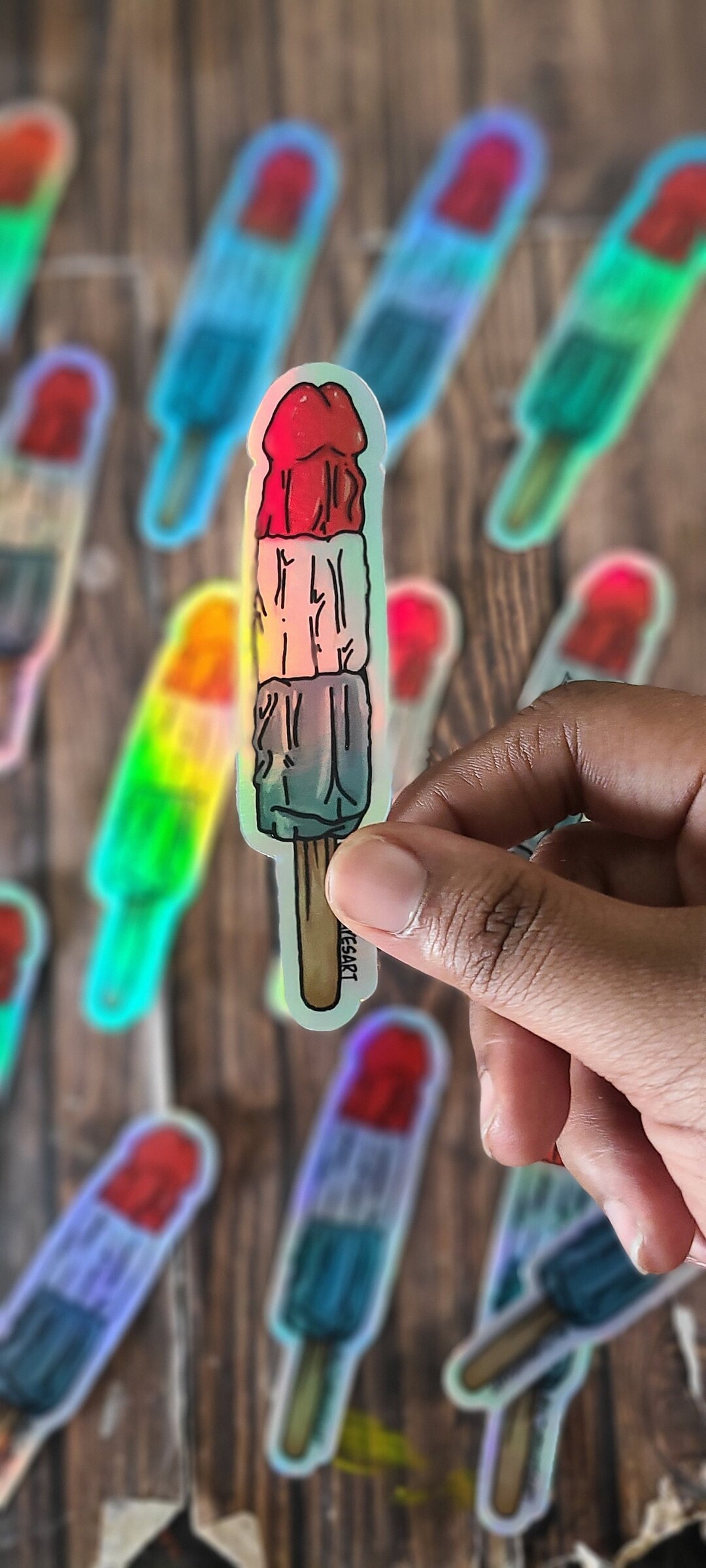 Holographic Food Sticker / Waterproof Die Cut Sticker / Food - Etsy