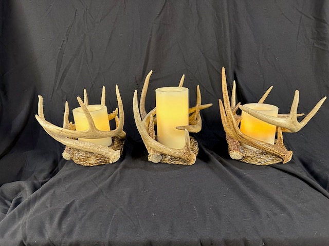 Whitetail Deer Antler Candle Holder Set - Etsy