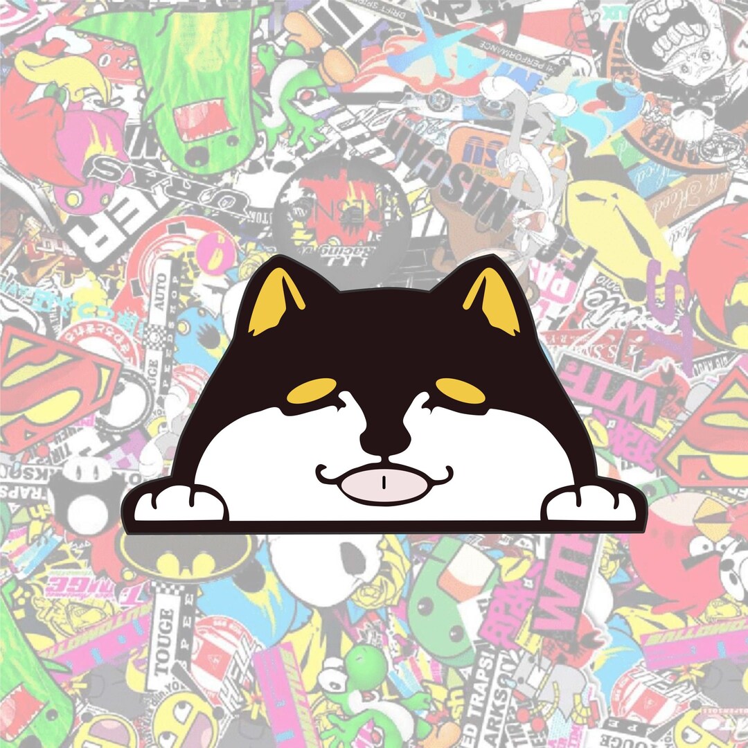 Black Shiba Inu Peeking Peeker Peekabo Dog Puppy - Etsy