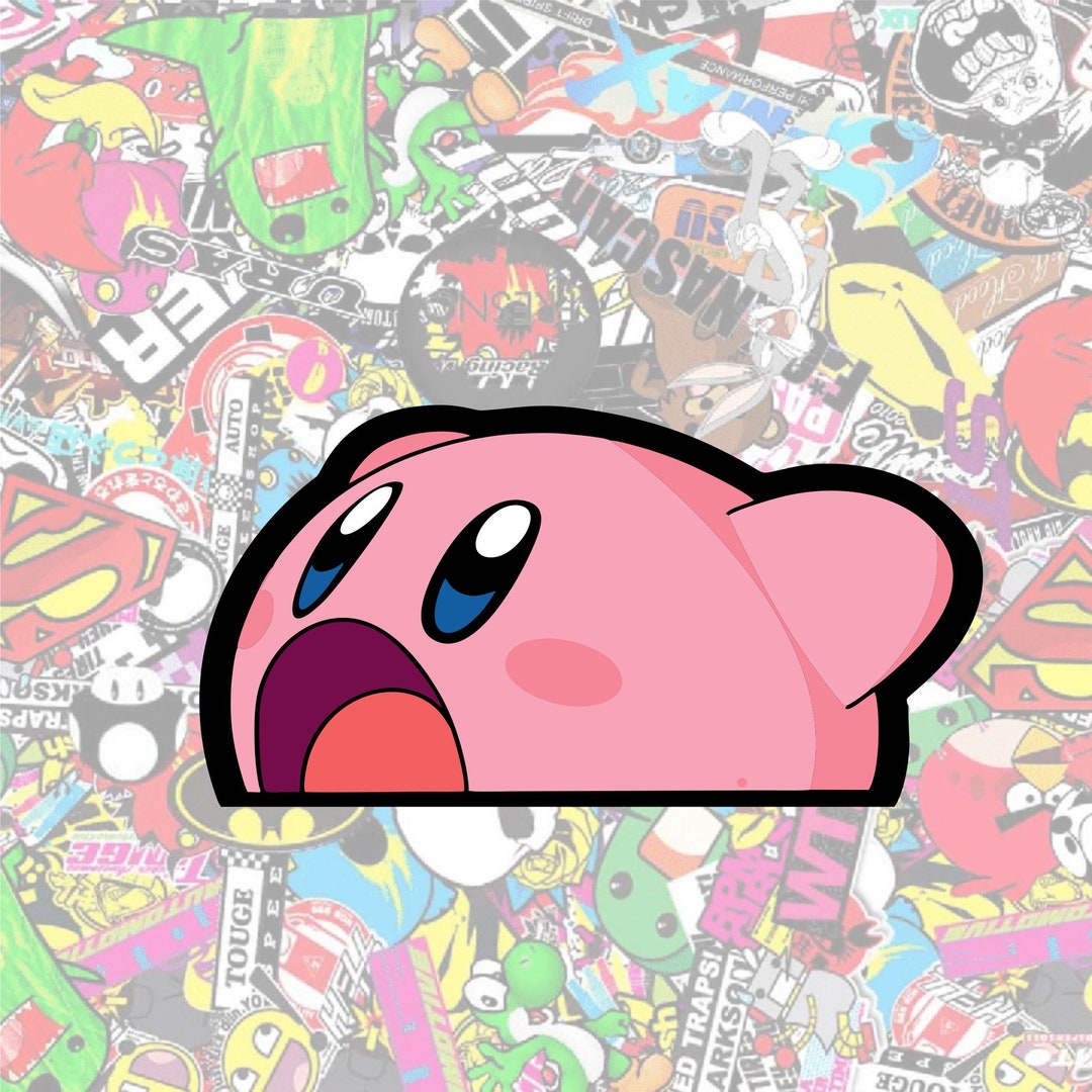 Kirby Peeking Sticker Custom Sticker Handmade Decals - Etsy
