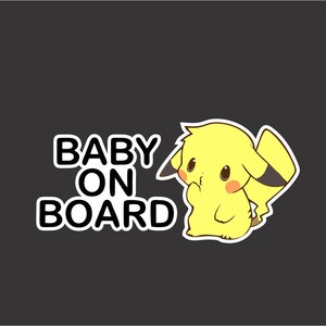 Cute Baby on Board Pikachu Bumper Car Truck Window Vinyl Decal - Etsy