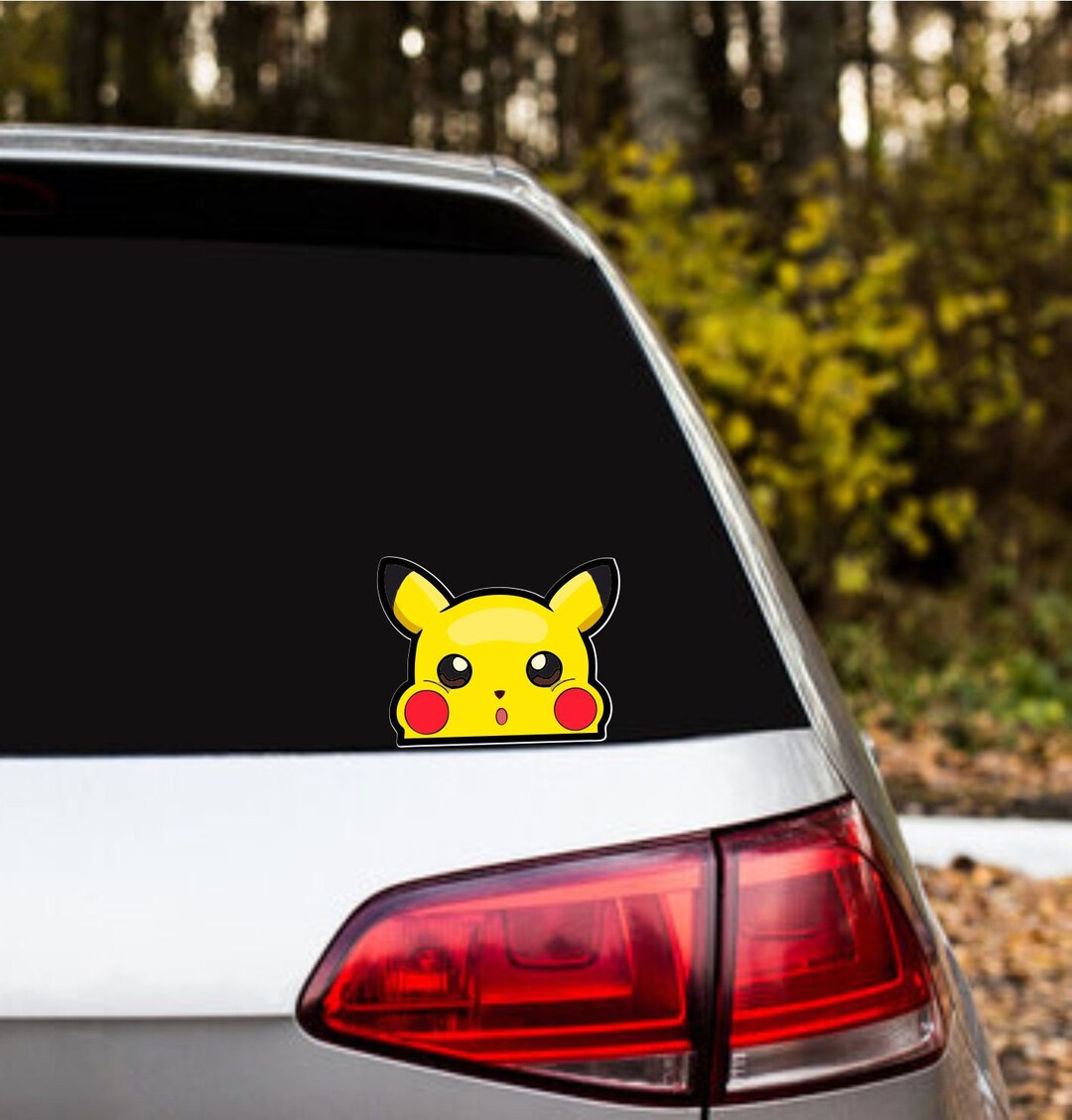 Cute Pikachu Peeking Peek Peeker Anime Stickers Laptop - Etsy