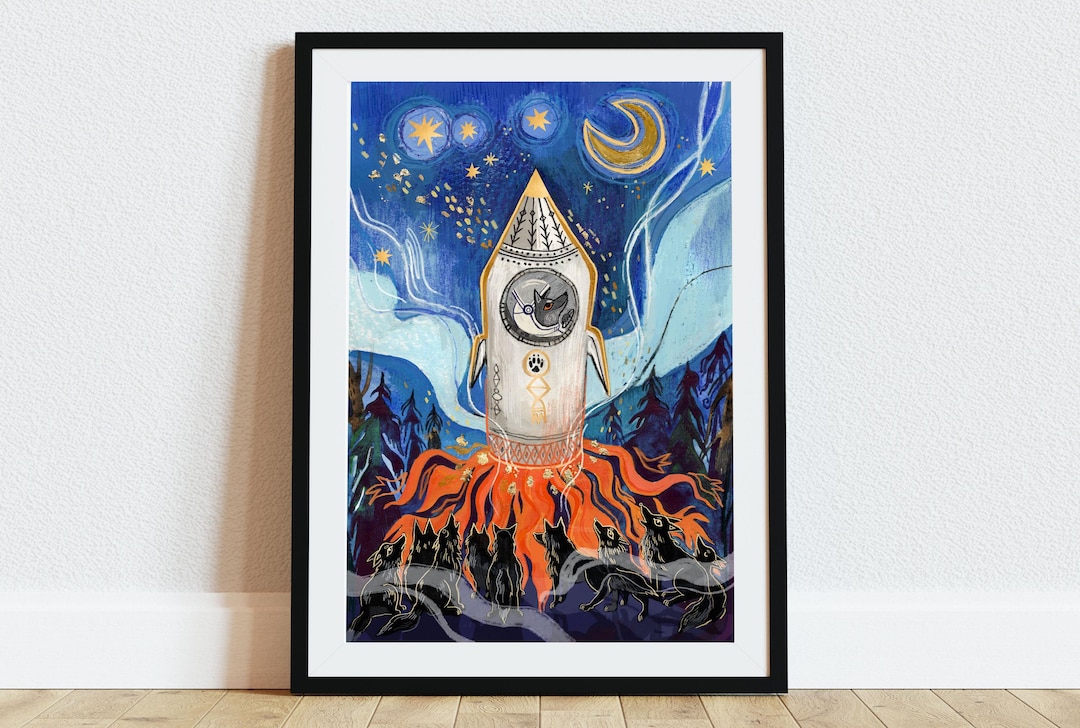 Wild Wolf Art Print | Slavic Pagan Power Illustration | Mystic Forest ...
