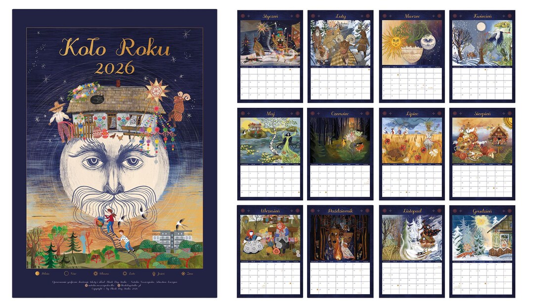 Slavic Mythology Wall Calendar 2026 A3 | Pagan Lunar Planner - Etsy Canada