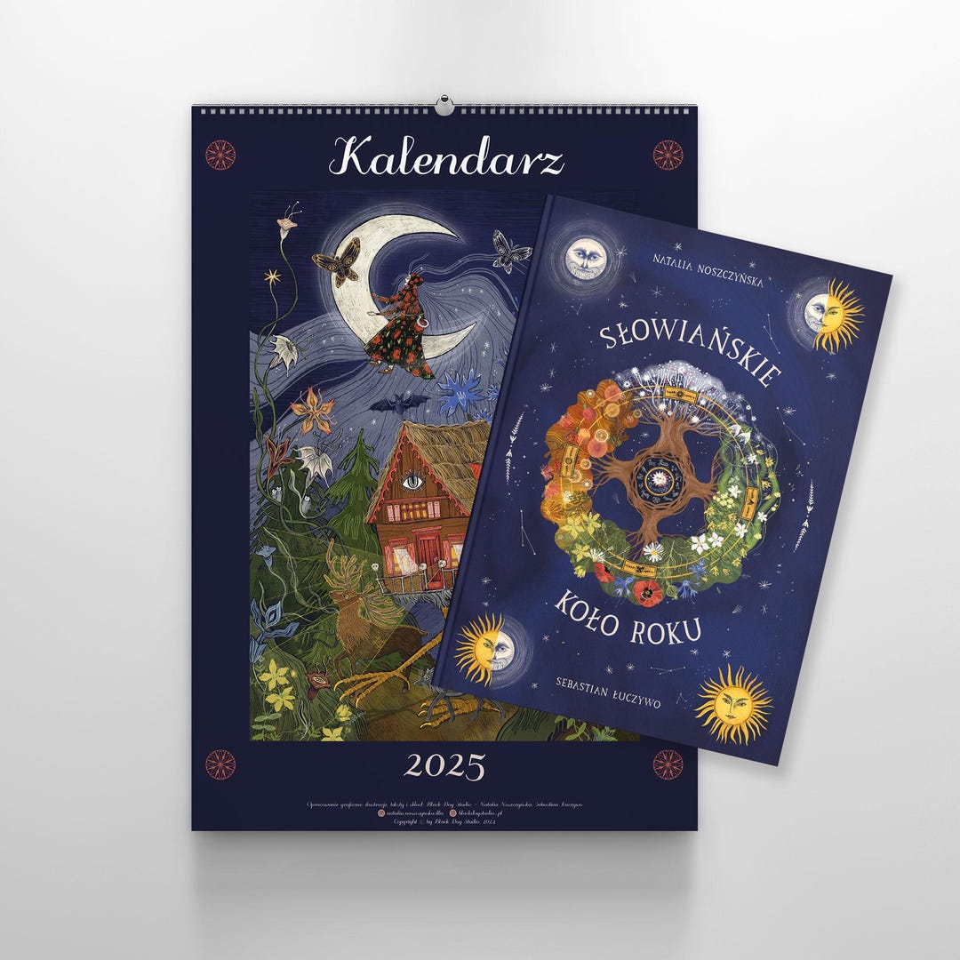 SET: Slavic Calendar 2025 by Natalia Noszczyńska + Book "słowiańskie ...