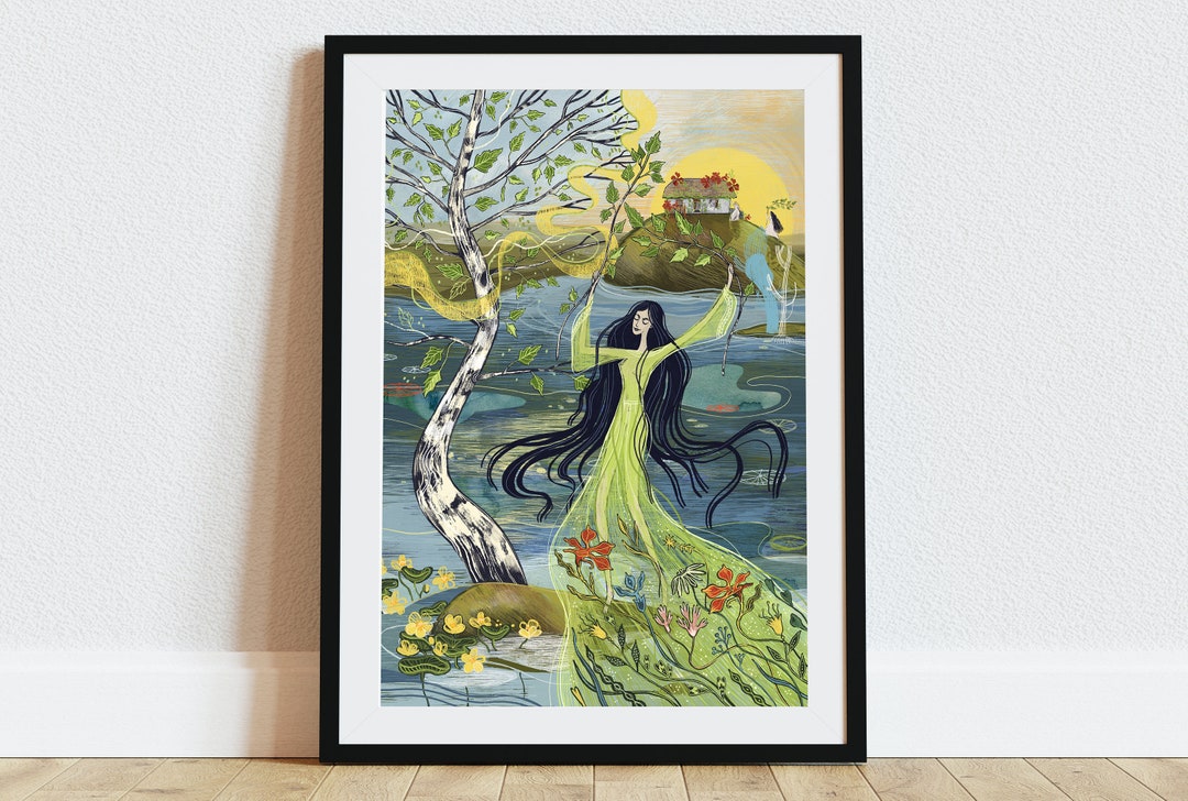 Slavic Folklore Art Print: "panna Brzoza" Illustration - Etsy