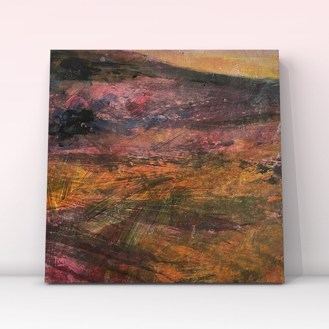 A Painting of a Hill View in Shropshire Rendered in Bright Colour ...