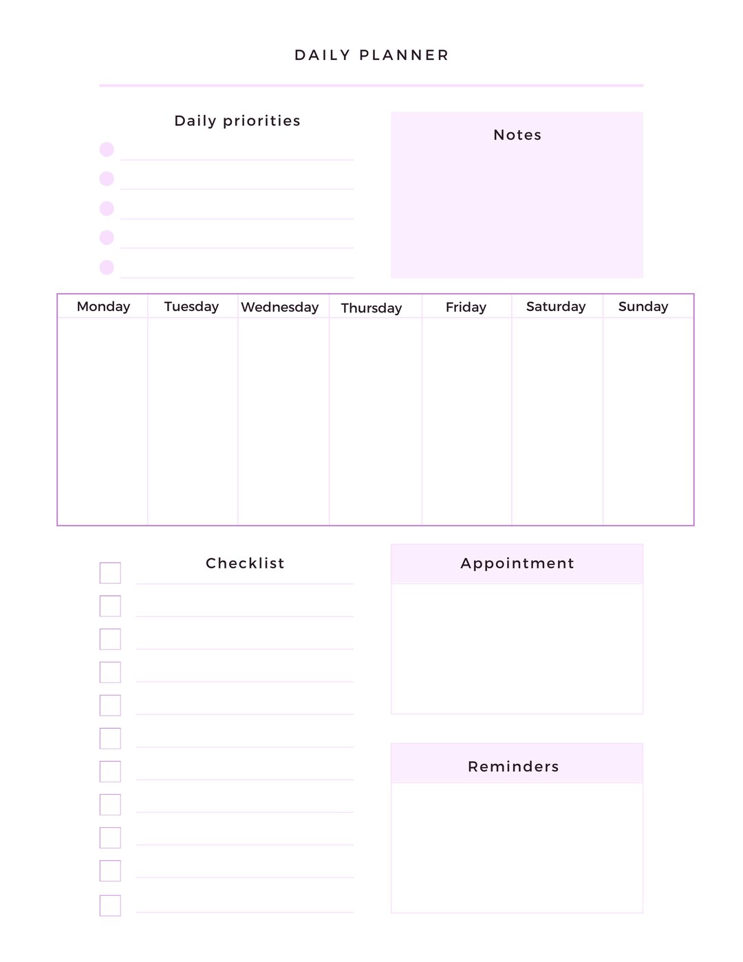 Digital Planner, Instant Download, Daily Planner, Priority Planner - Etsy