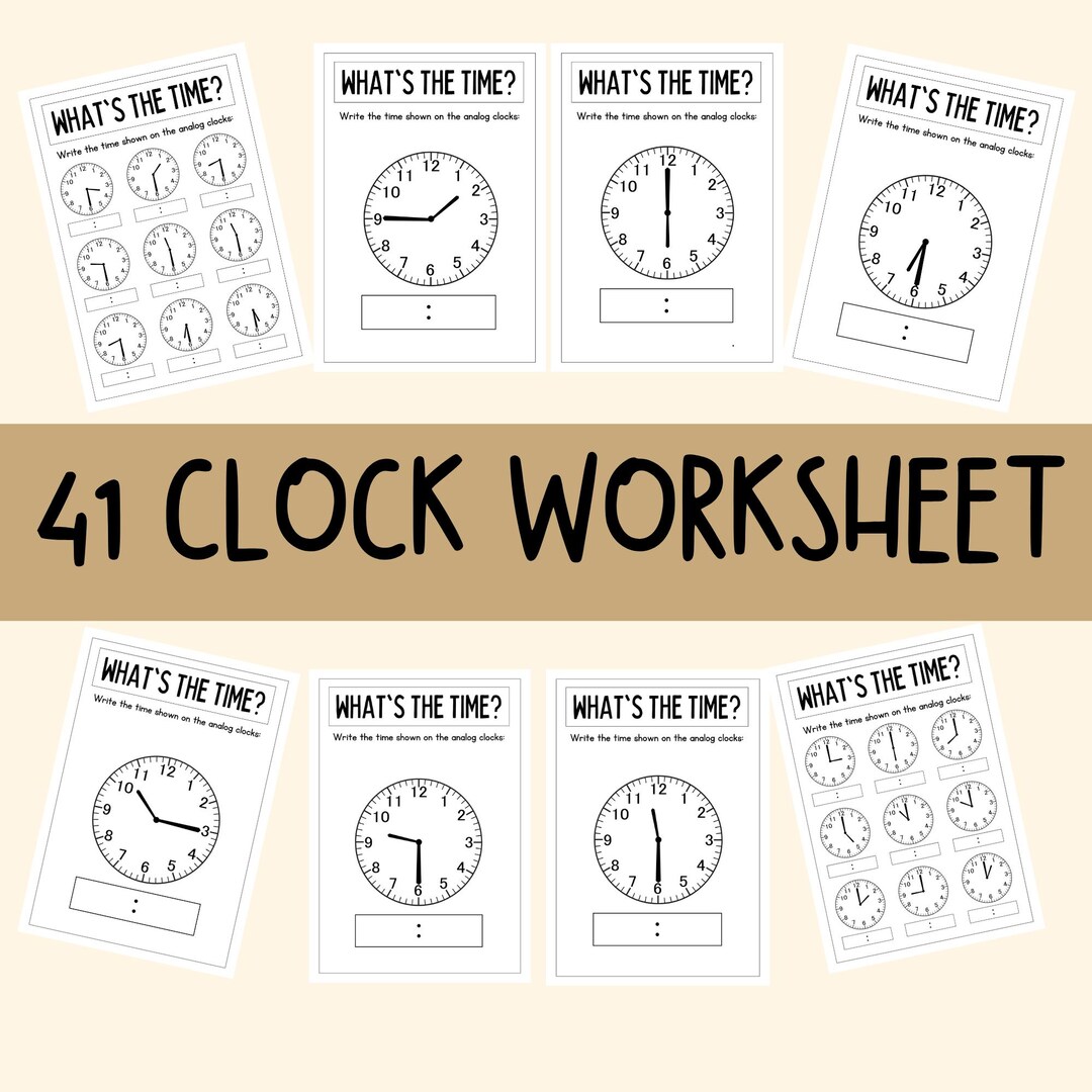 41 Page Telling Time Worksheets Reading Time Telling Time Practice ...