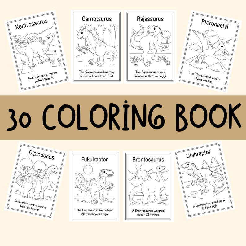 Dinosaur Coloring Pages , 30 Dinosaur Coloring, Homeschool Printables ...