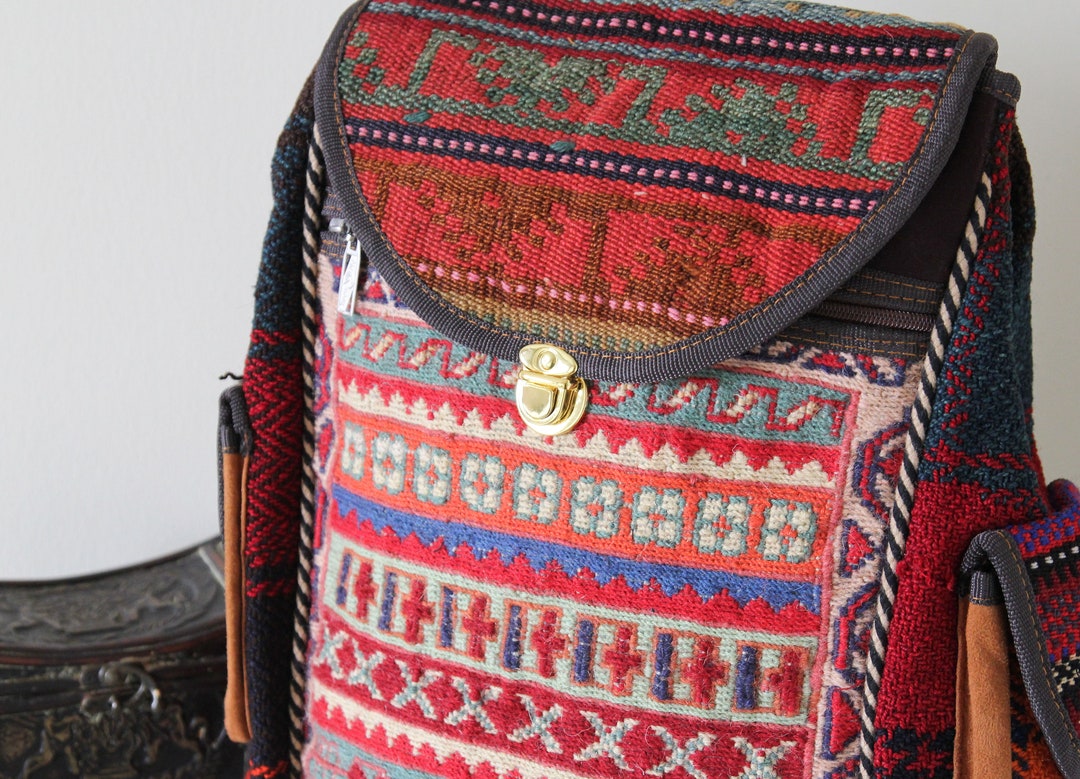 Colourful Recycled Old Kilim Bag, Kilim Travel Bag, Oriental Bag Rug ...