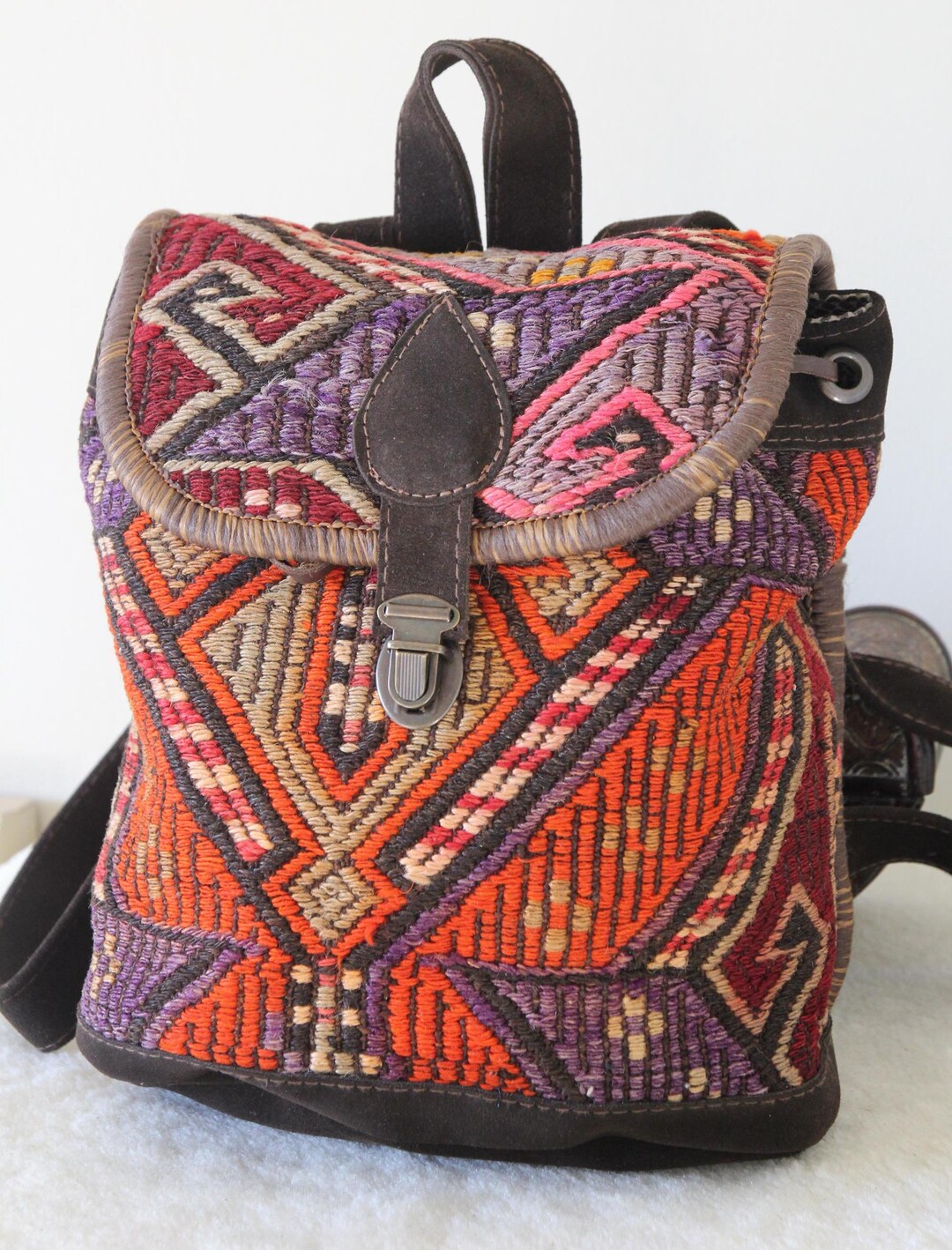 Anatolian Rug Pattern Backpack, Hand Woven Kilim Bags, Kilim Style Bags ...