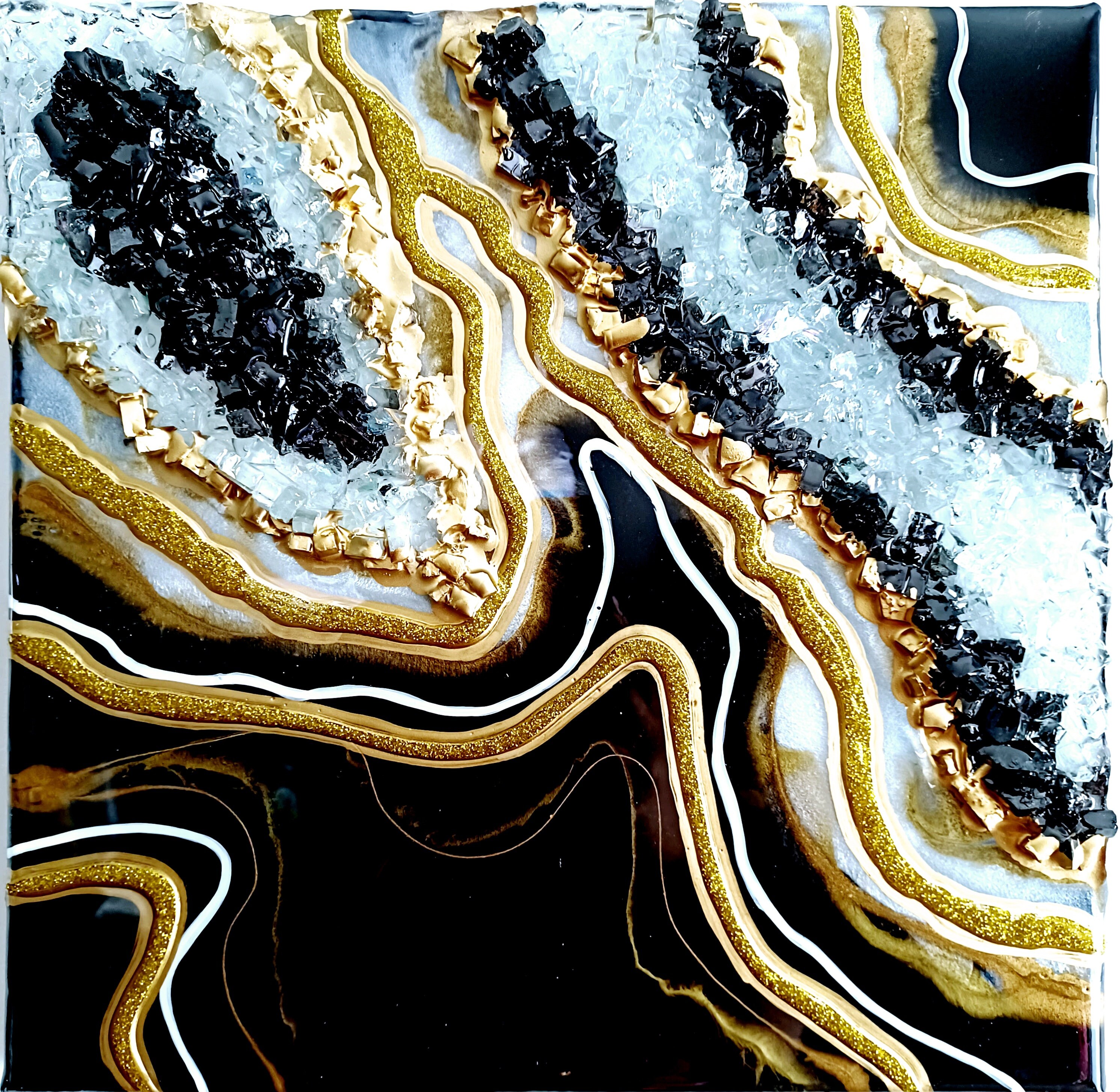 Abstract Geode Wall Art, Epoxy Resin, 3D Wall Art, Choose Your Color ...