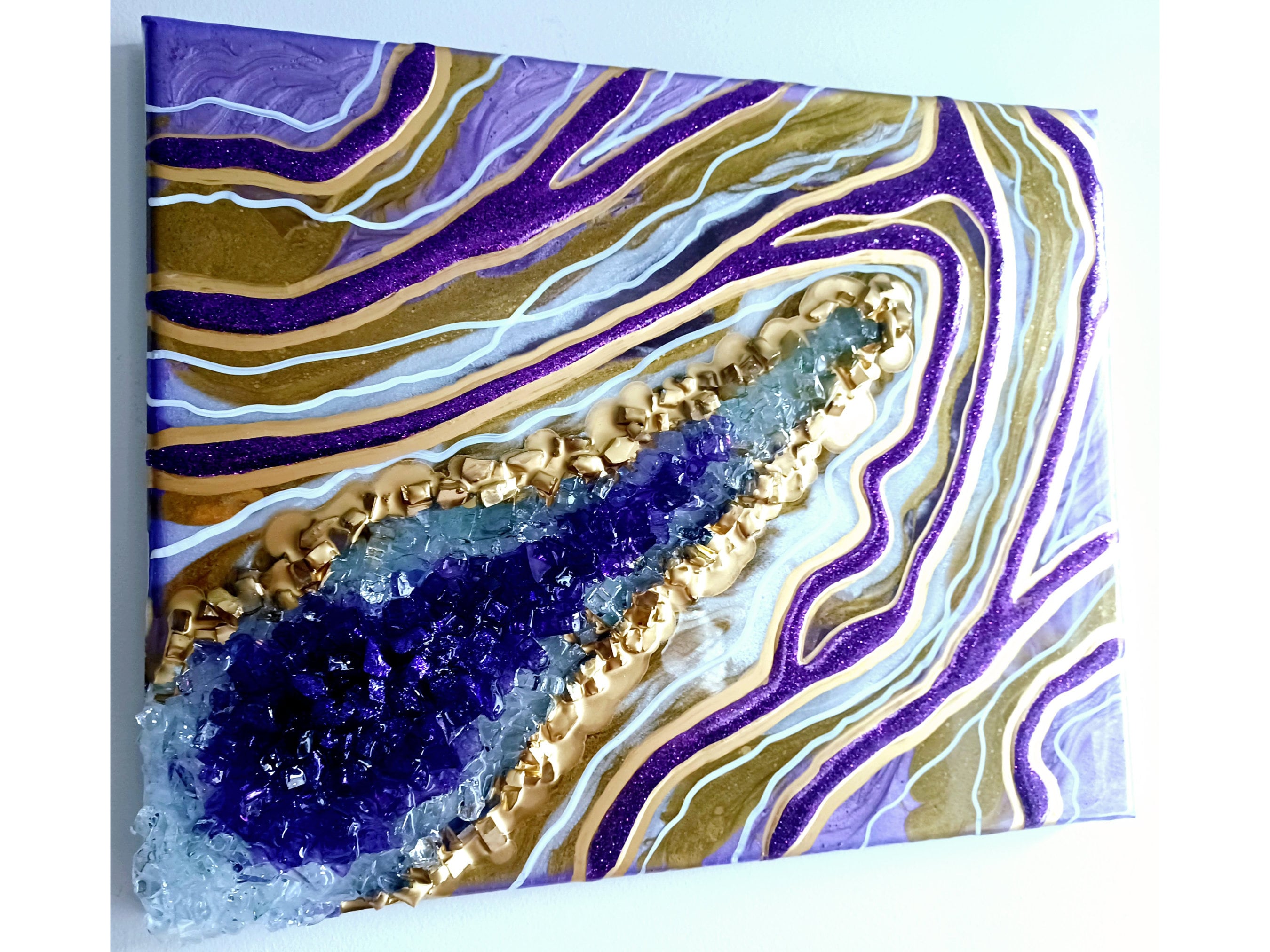 Abstract Geode Wall Art, Epoxy Resin, 3D Wall Art, Choose Your Color ...