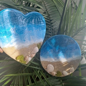 Round/heart Shaped Resin Beach Wall Art, 3D Beach Wall Art, Resin ...