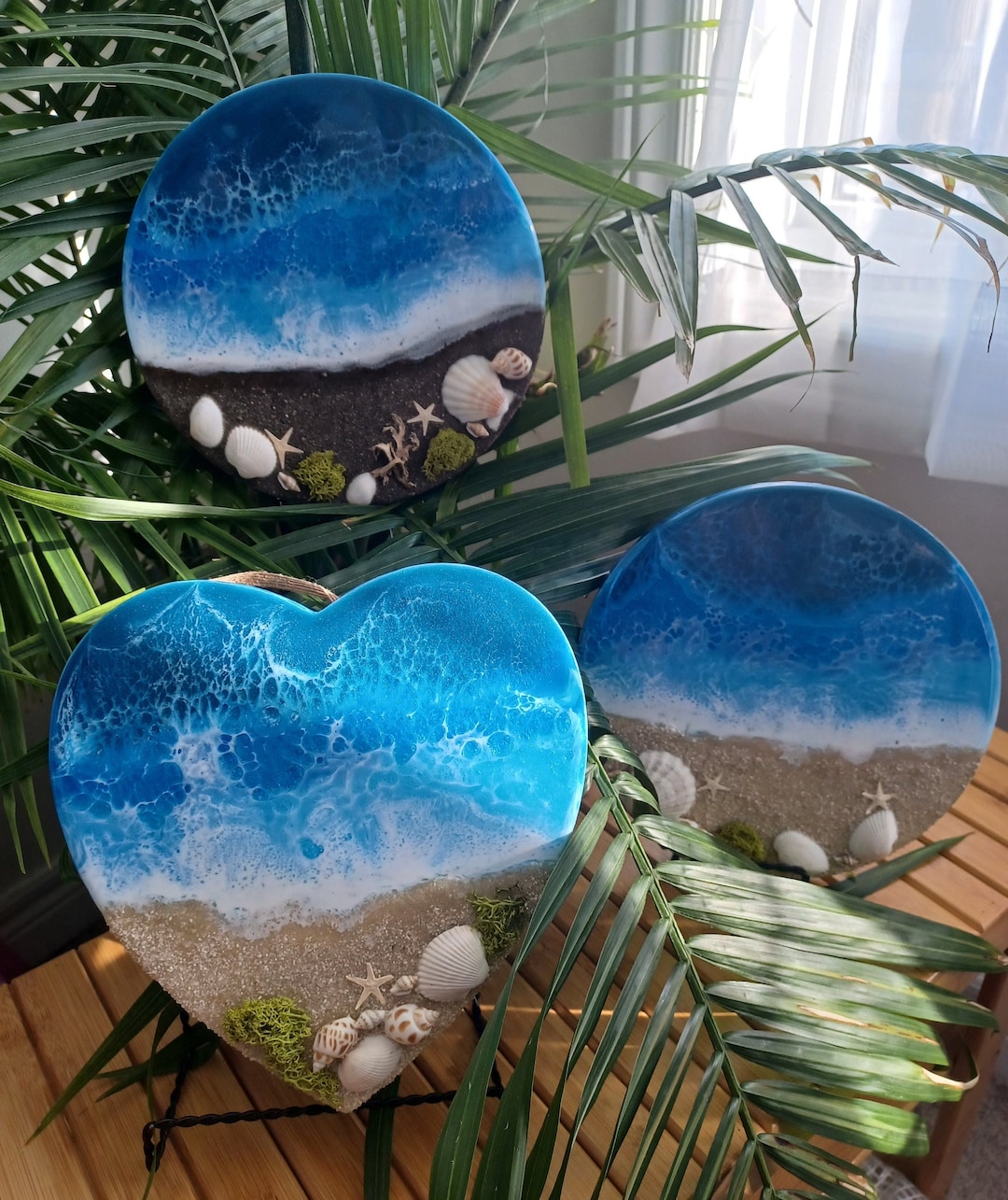 Round/heart Shaped Resin Beach Wall Art 3D Beach Wall Art - Etsy Canada