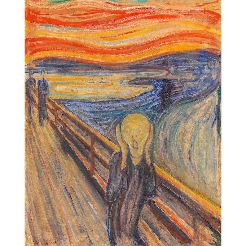 Digital Download the Scream by Edvard Munch the Scream Poster Wall Art ...