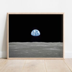 Earthrise on the Moon Poster Earth From the Moon NASA Poster Space ...