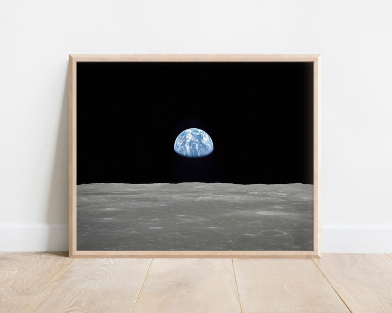 Earthrise on the Moon Poster Earth From the Moon NASA Poster Space ...